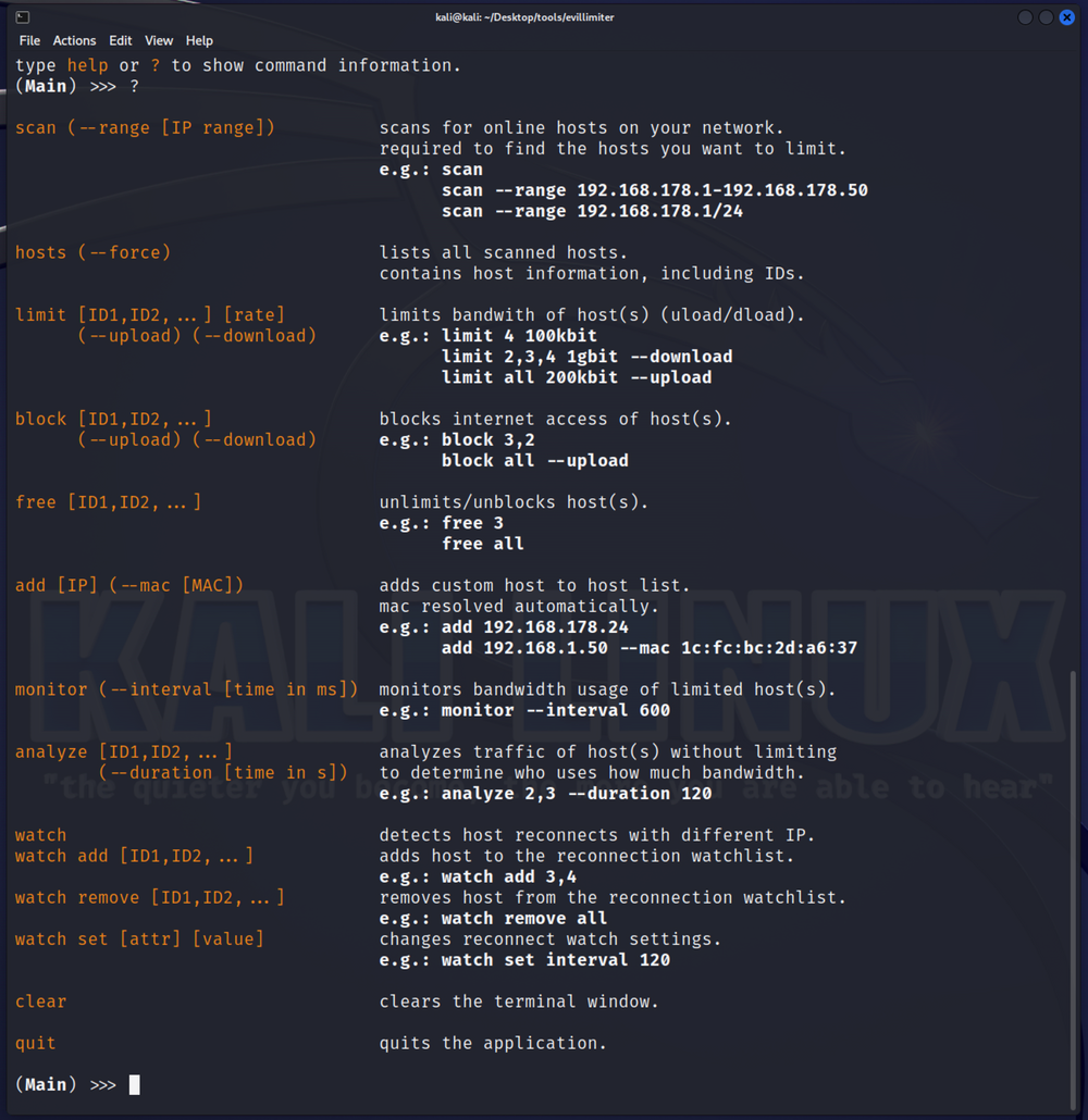 How-To use Evil Limiter on Kali