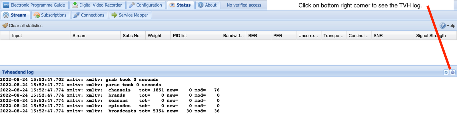 TVHeadend, IPTV & EPG