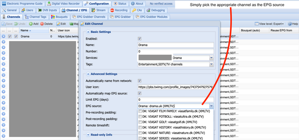 TVHeadend, IPTV & EPG